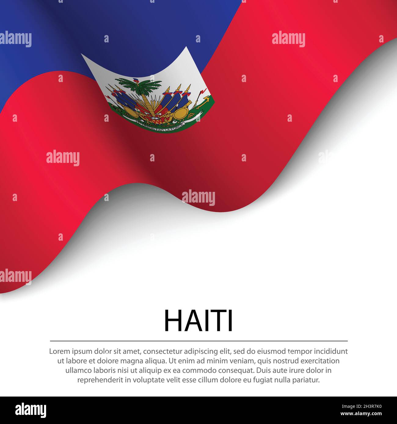 Waving flag of Haiti on white background. Banner or ribbon vector ...