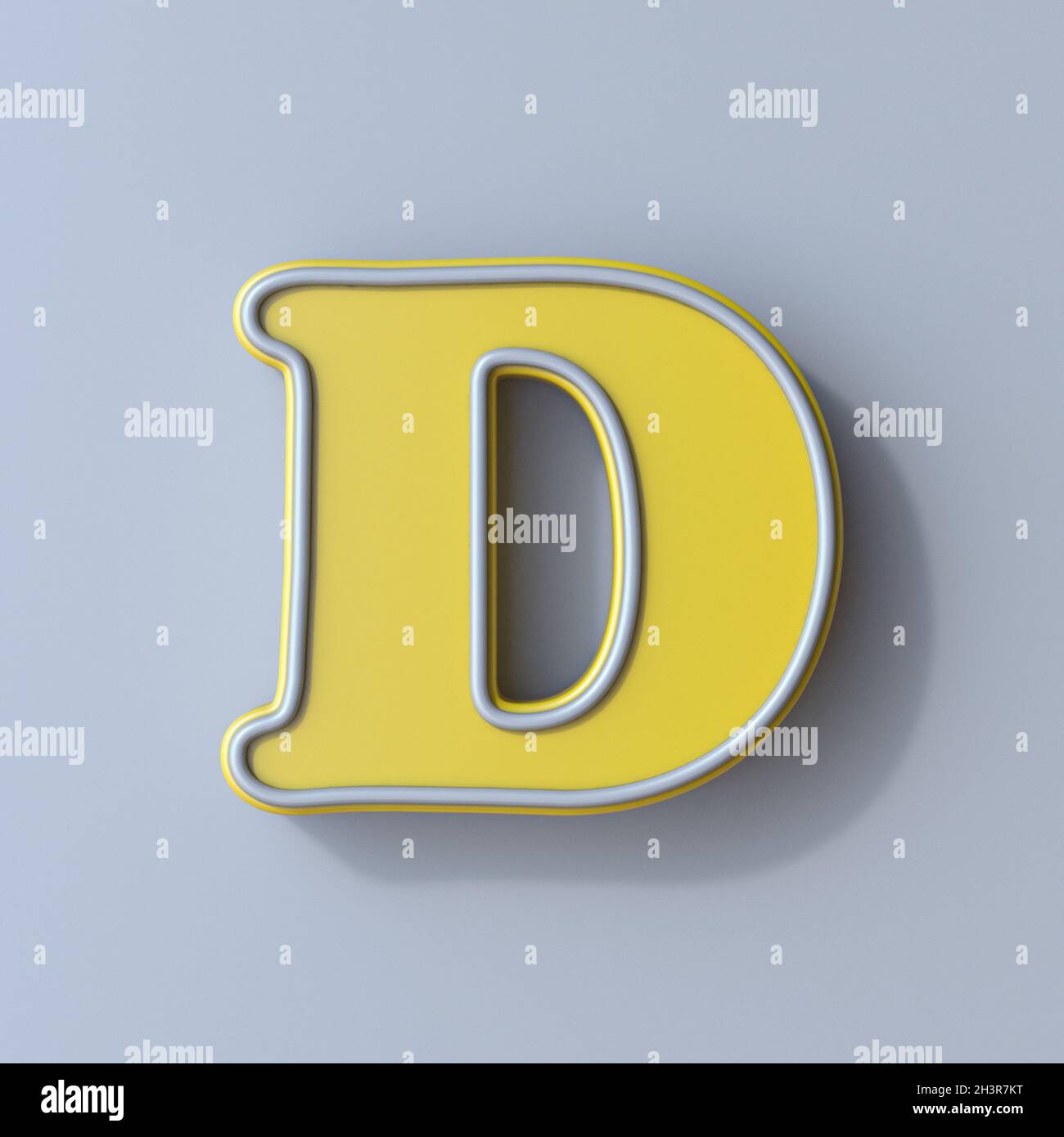 Yellow cartoon font Letter D 3D Stock Photo - Alamy