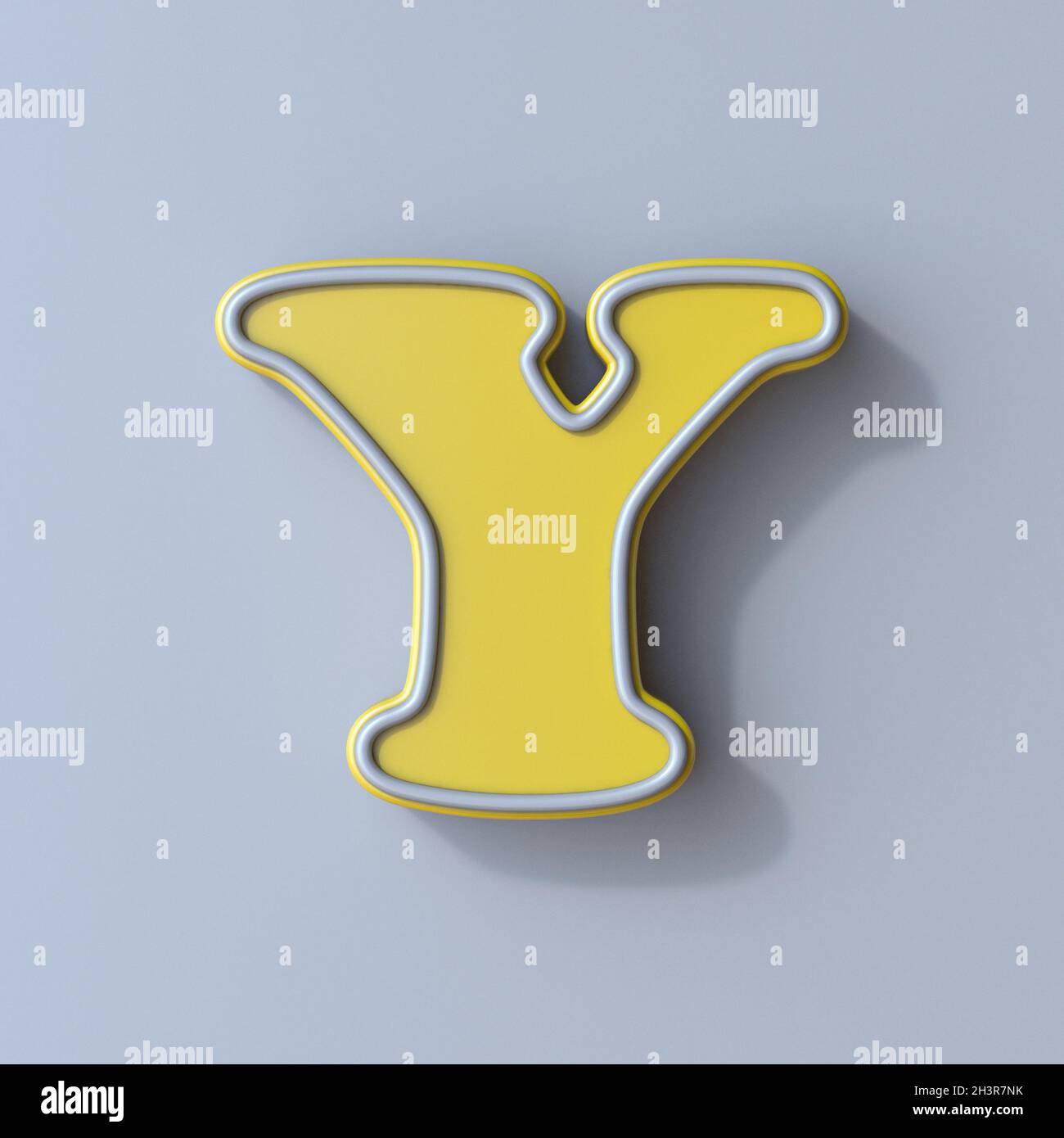 Yellow cartoon font Letter Y 3D Stock Photo - Alamy