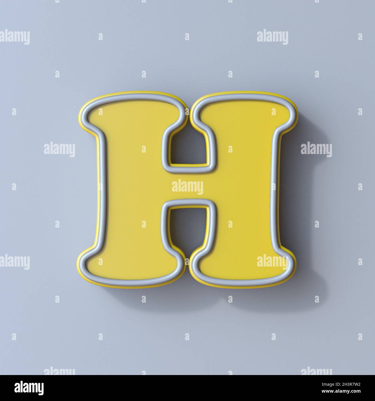 Yellow cartoon font Letter H 3D Stock Photo - Alamy