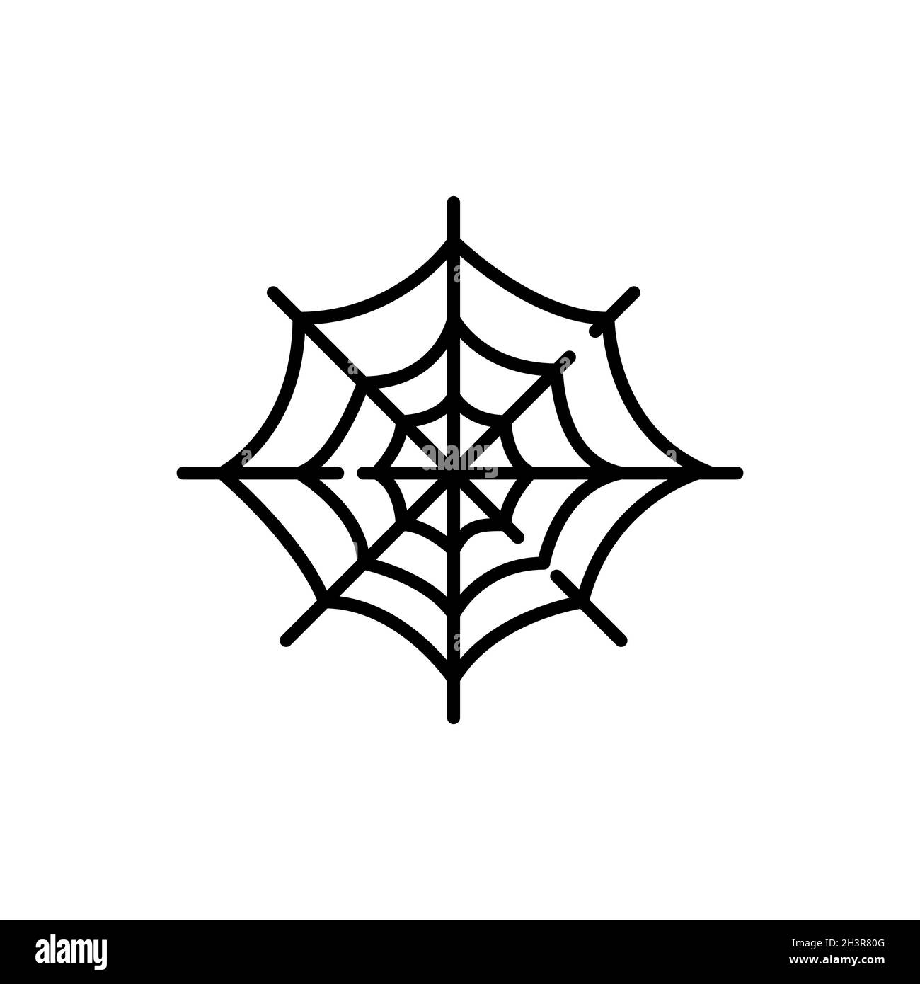 Spider web Halloween themed spooky decoration. Pixel perfect, editable ...