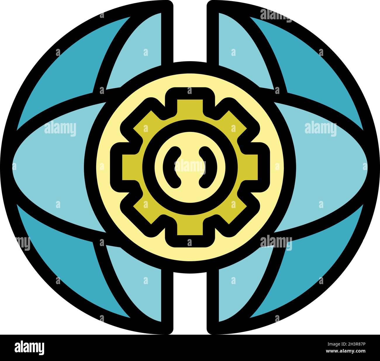 Operating system international gear icon. Outline operating system ...