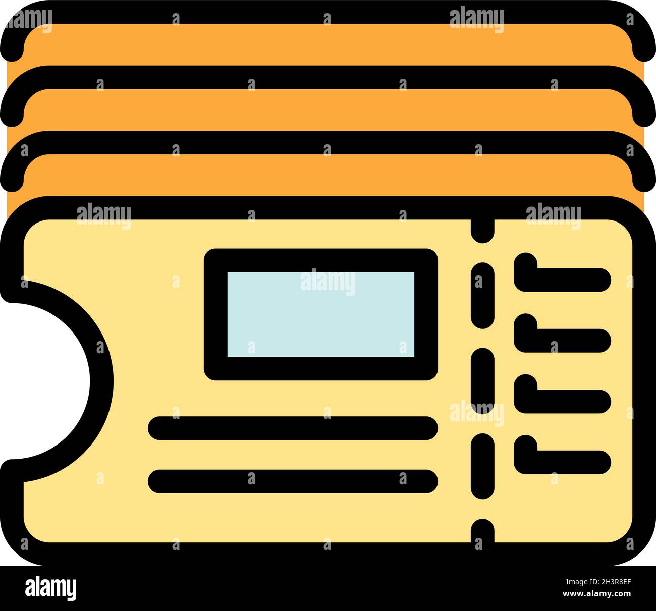 Bus ticket reader icon. Outline bus ticket reader vector icon color ...