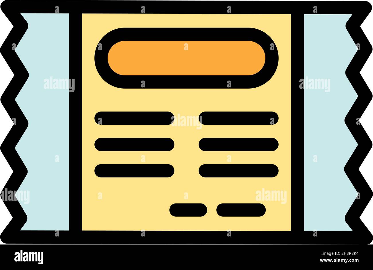 Train ticket icon. Outline train ticket vector icon color flat isolated ...