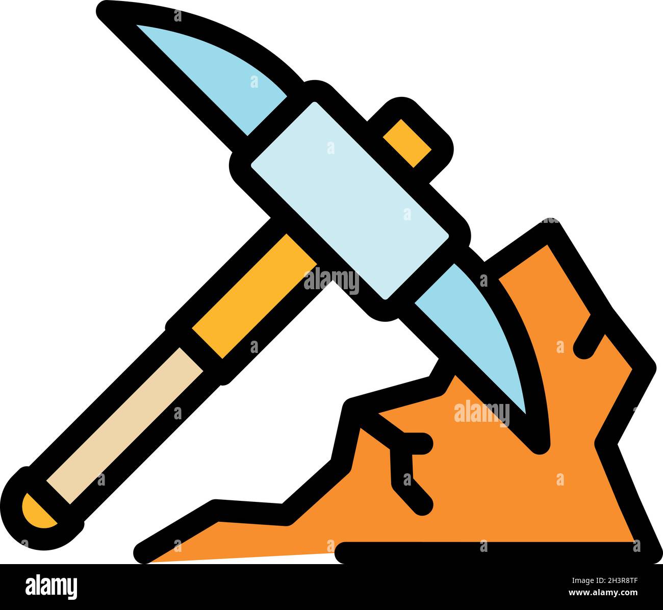 Metallurgy pick axe icon. Outline metallurgy pick axe vector icon color ...