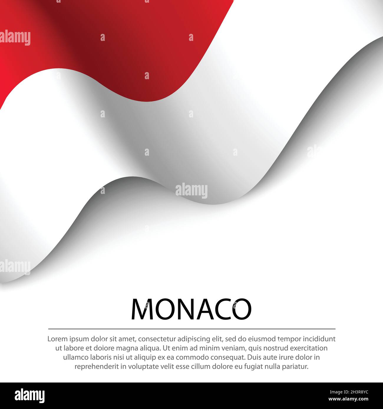 Waving flag of Monaco on white background. Banner or ribbon vector ...