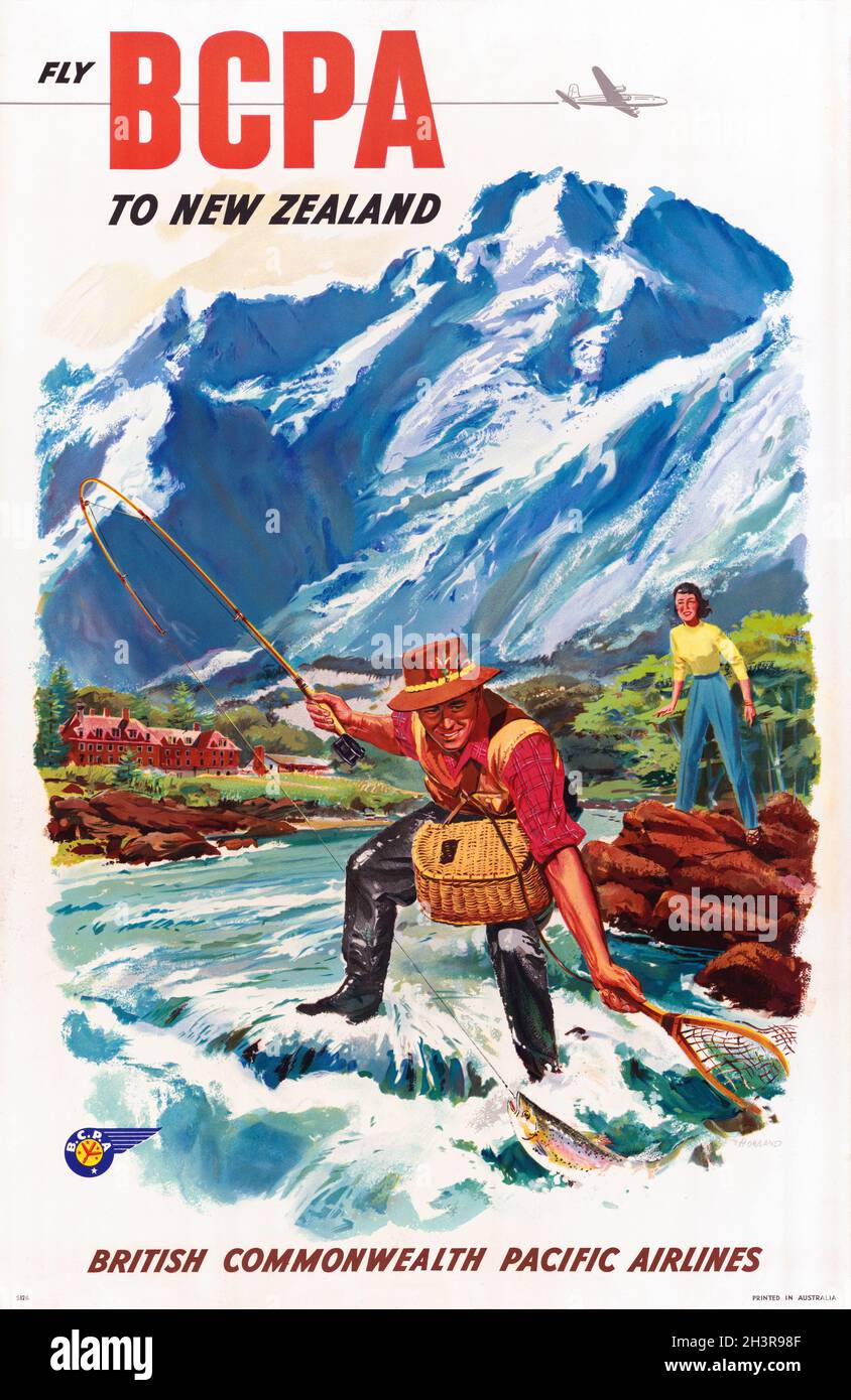 Fly BCPA to New Zealand. British Commonwealth Pacific Airlines by K ...