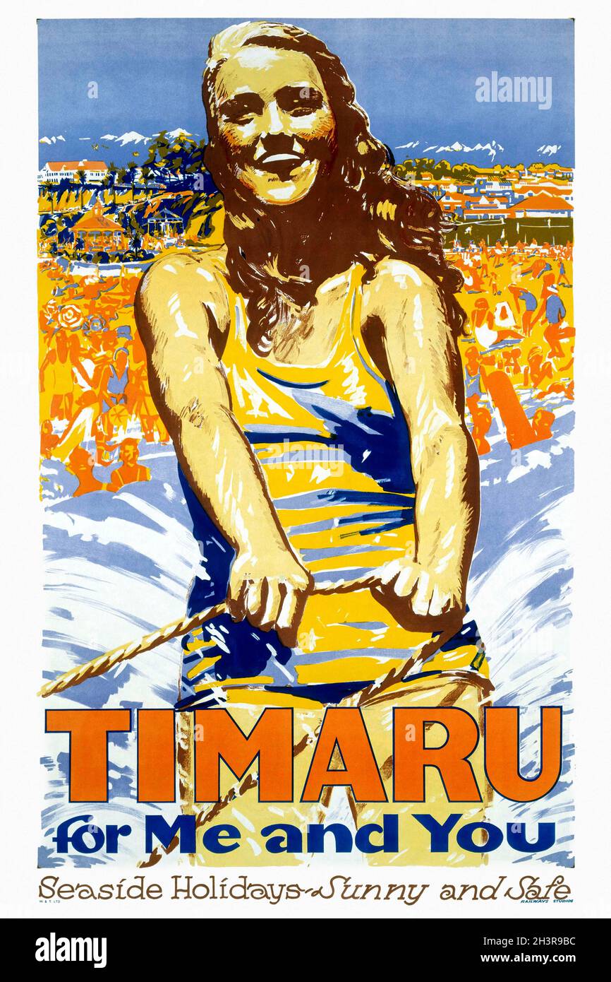 Vintage female skiing poster hi-res stock photography and images - Alamy