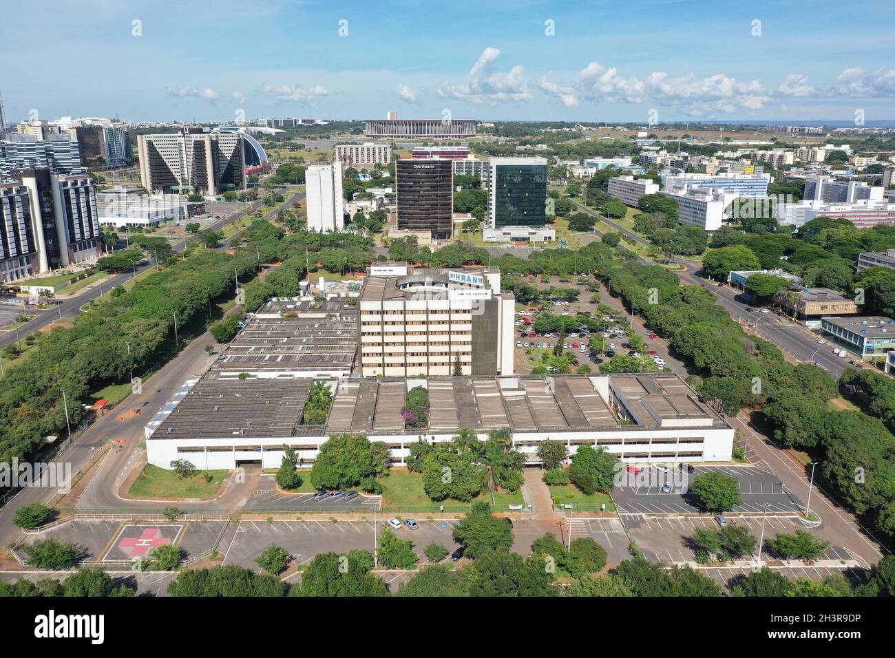 BRASILIA, BRAZIL - Jan 31, 2021: An aerial image of The Asa Norte ...