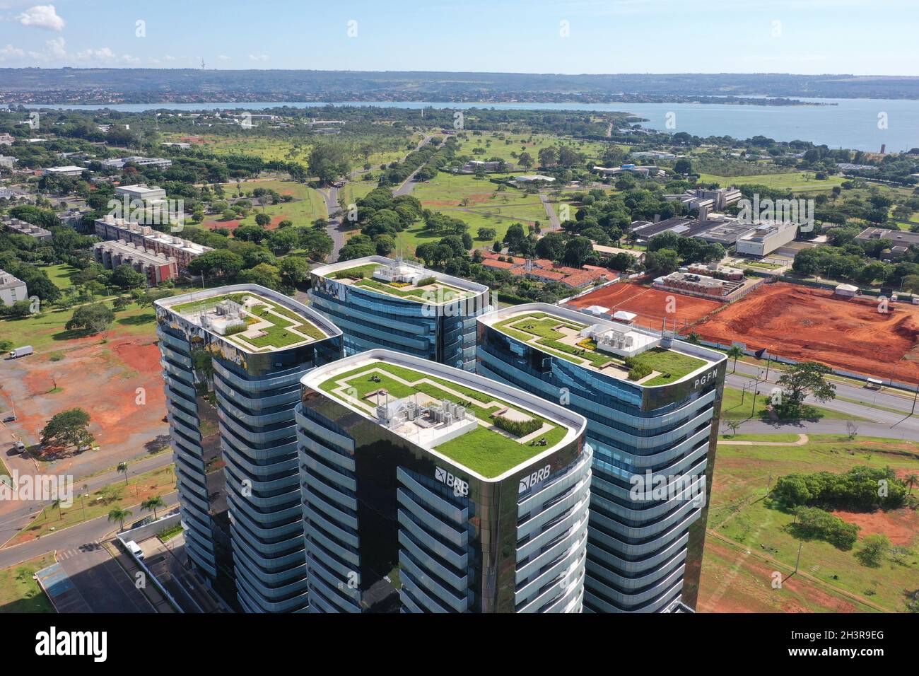 BRASILIA, BRAZIL - Jan 31, 2021: An aerial vi of the panoramic garden ...