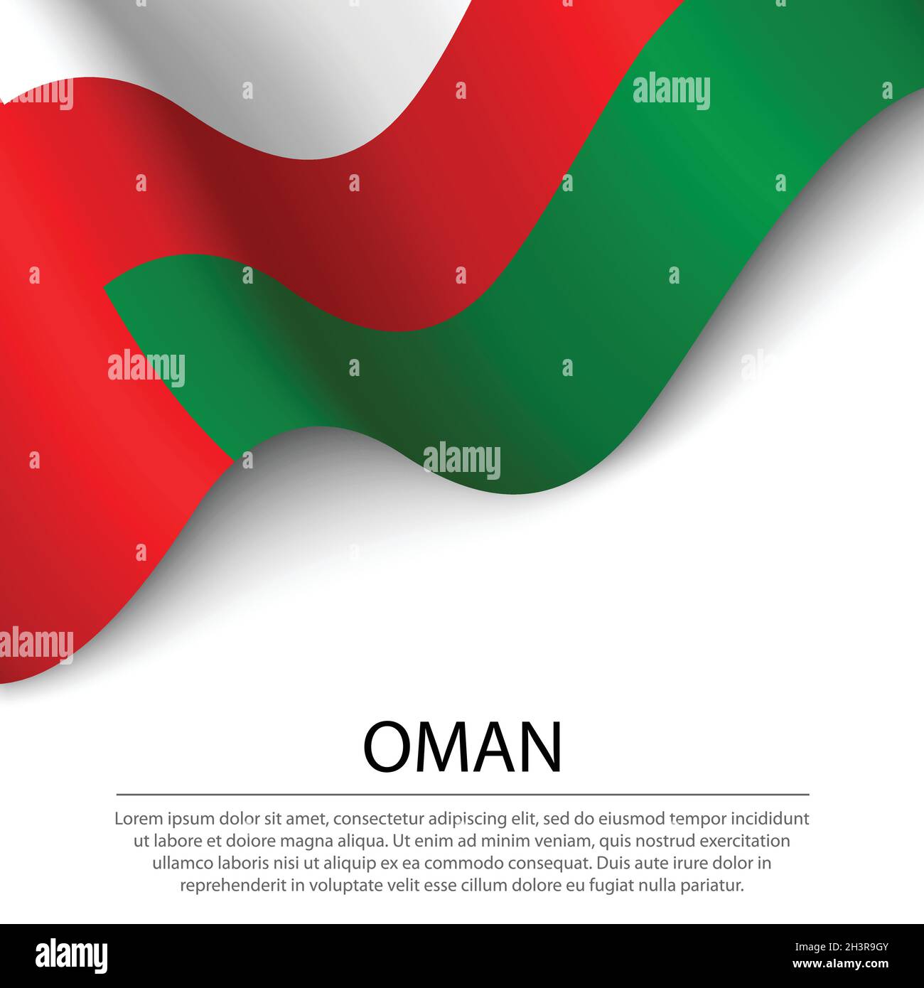 Waving flag of Oman on white background. Banner or ribbon vector ...