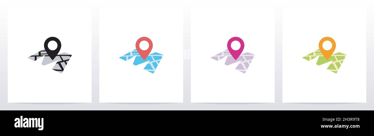 Location Pin On Letter Logo Design M Stock Vector Image & Art - Alamy