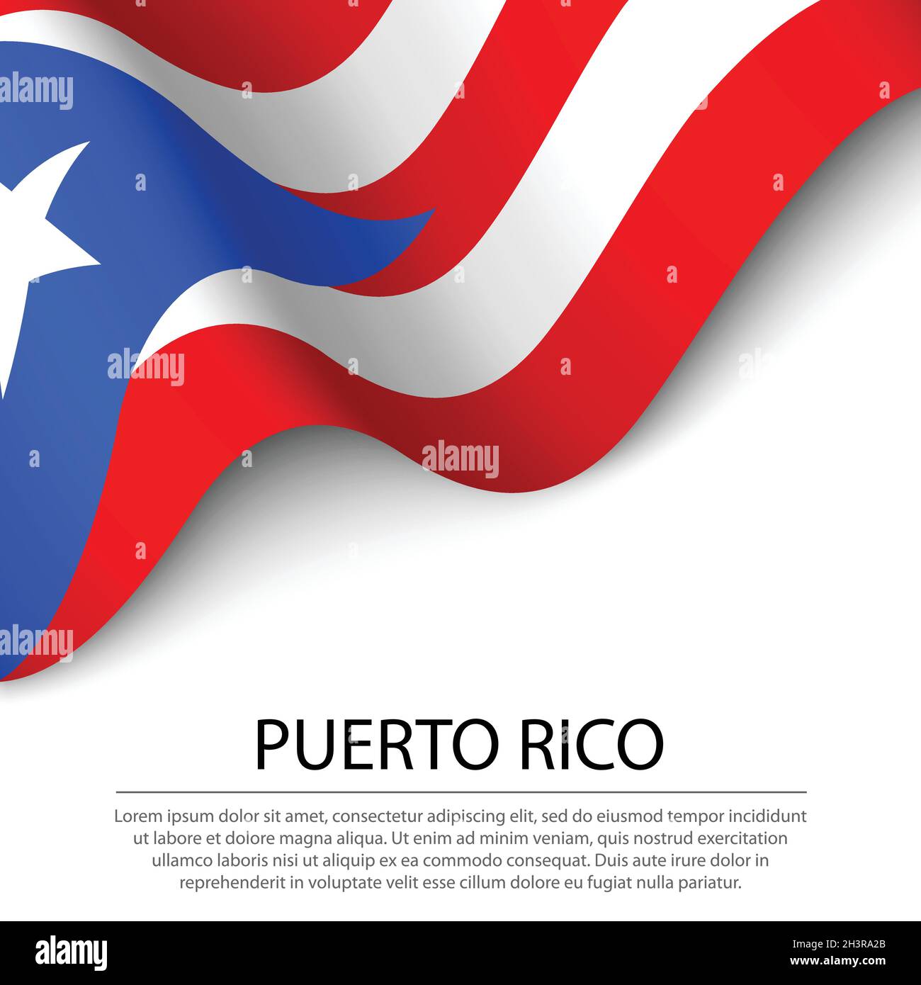 Waving flag of Puerto Rico on white background. Banner or ribbon vector ...