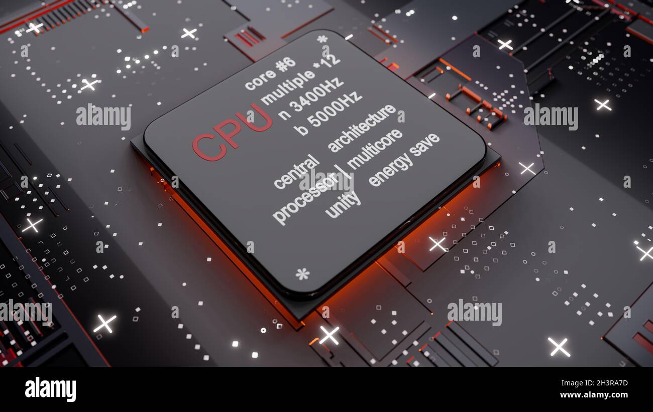 Abstract CPU with glow from below Stock Photo - Alamy