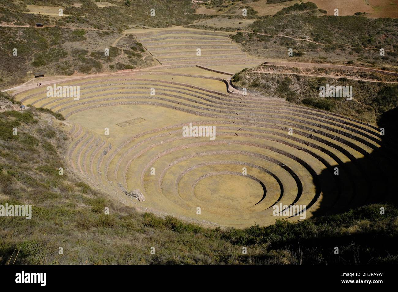 Peru Moray - Inca archaeological site with concentric terraces Stock ...
