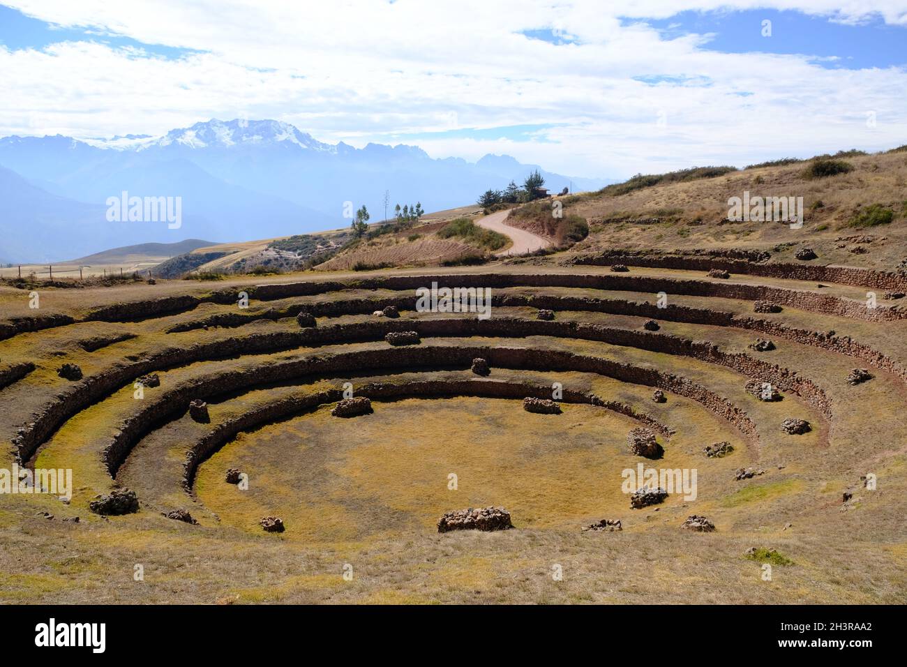 Peru Moray - Inca archaeological site with concentric terraces Stock ...