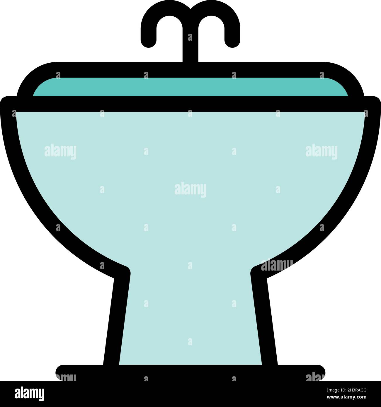 Ceramic bidet icon. Outline ceramic bidet vector icon color flat ...