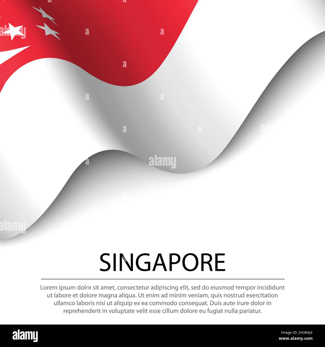 Waving flag of Singapore on white background. Banner or ribbon vector ...