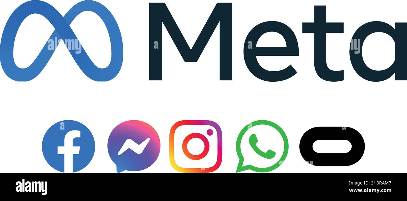 Metavers all apps icons logos , faceook, instagram messenger, portal ... Metavers all apps icons logos , faceook, instagram messenger, portal ...