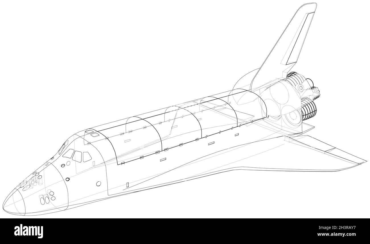 Space shuttle. Vector rendering of 3d Stock Vector Image & Art - Alamy