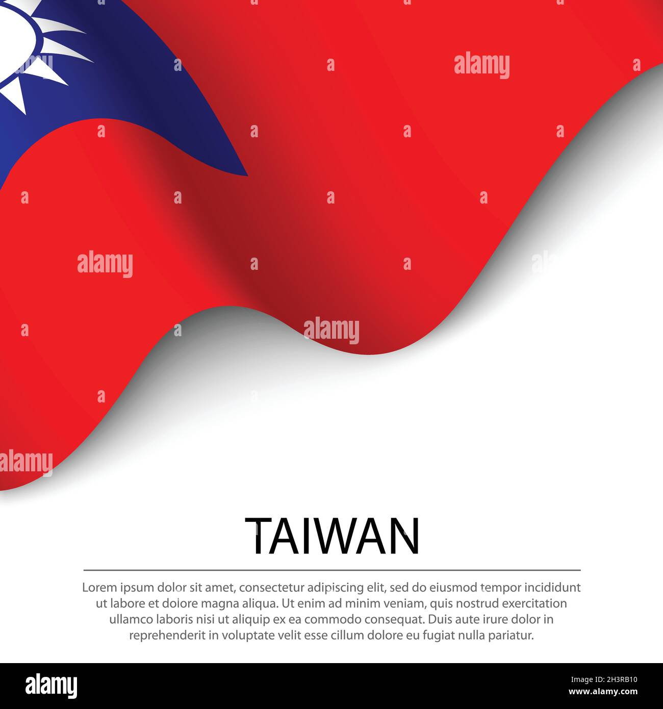 Waving flag of Taiwan on white background. Banner or ribbon vector ...