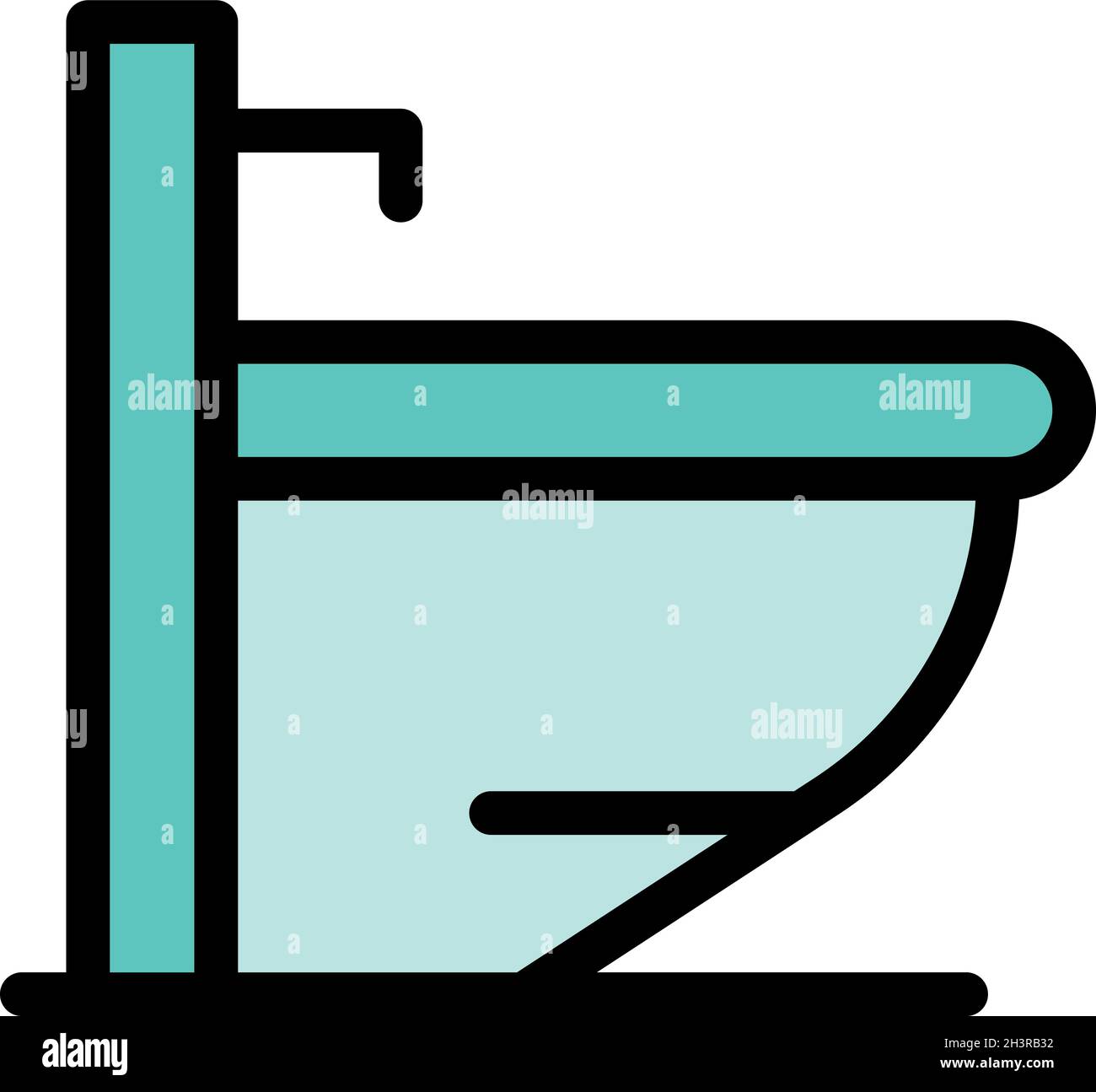 Interior bidet icon. Outline interior bidet vector icon color flat ...