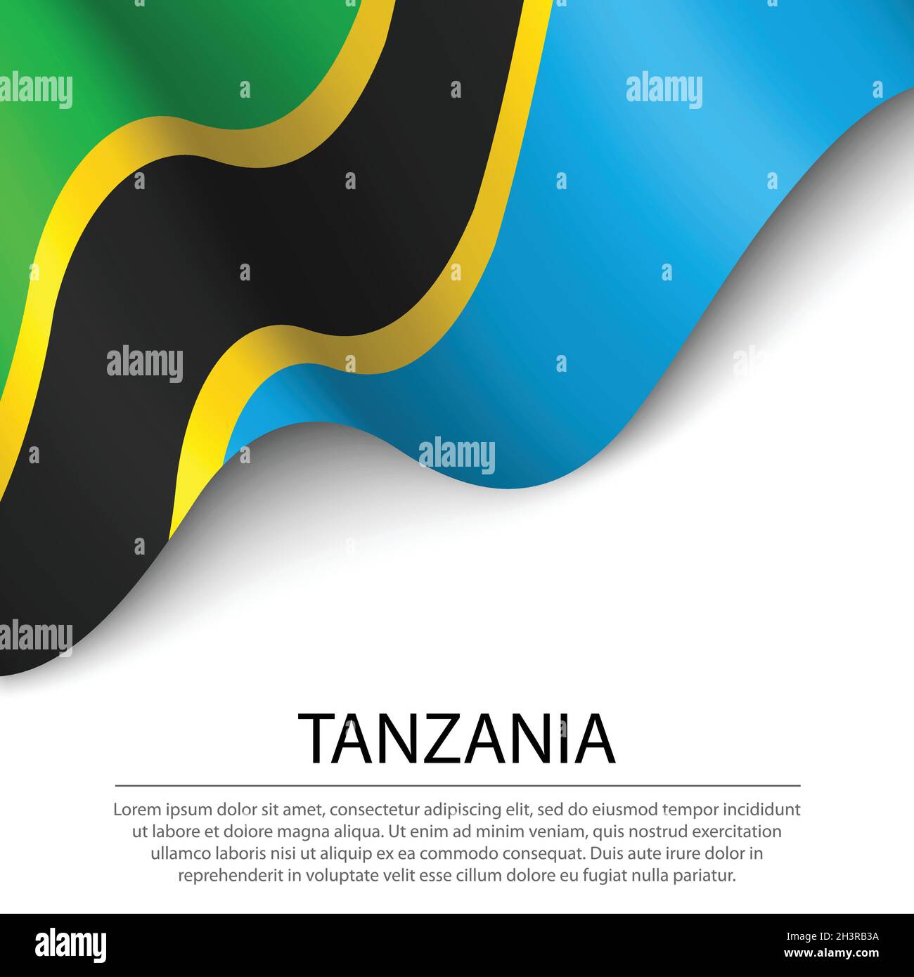 Waving flag of Tanzania on white background. Banner or ribbon vector ...