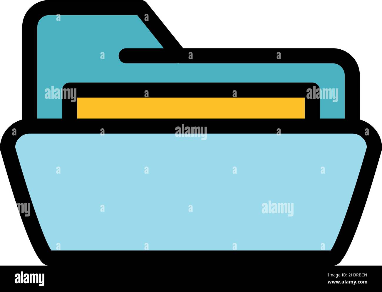 Open folder icon. Outline open folder vector icon color flat isolated ...