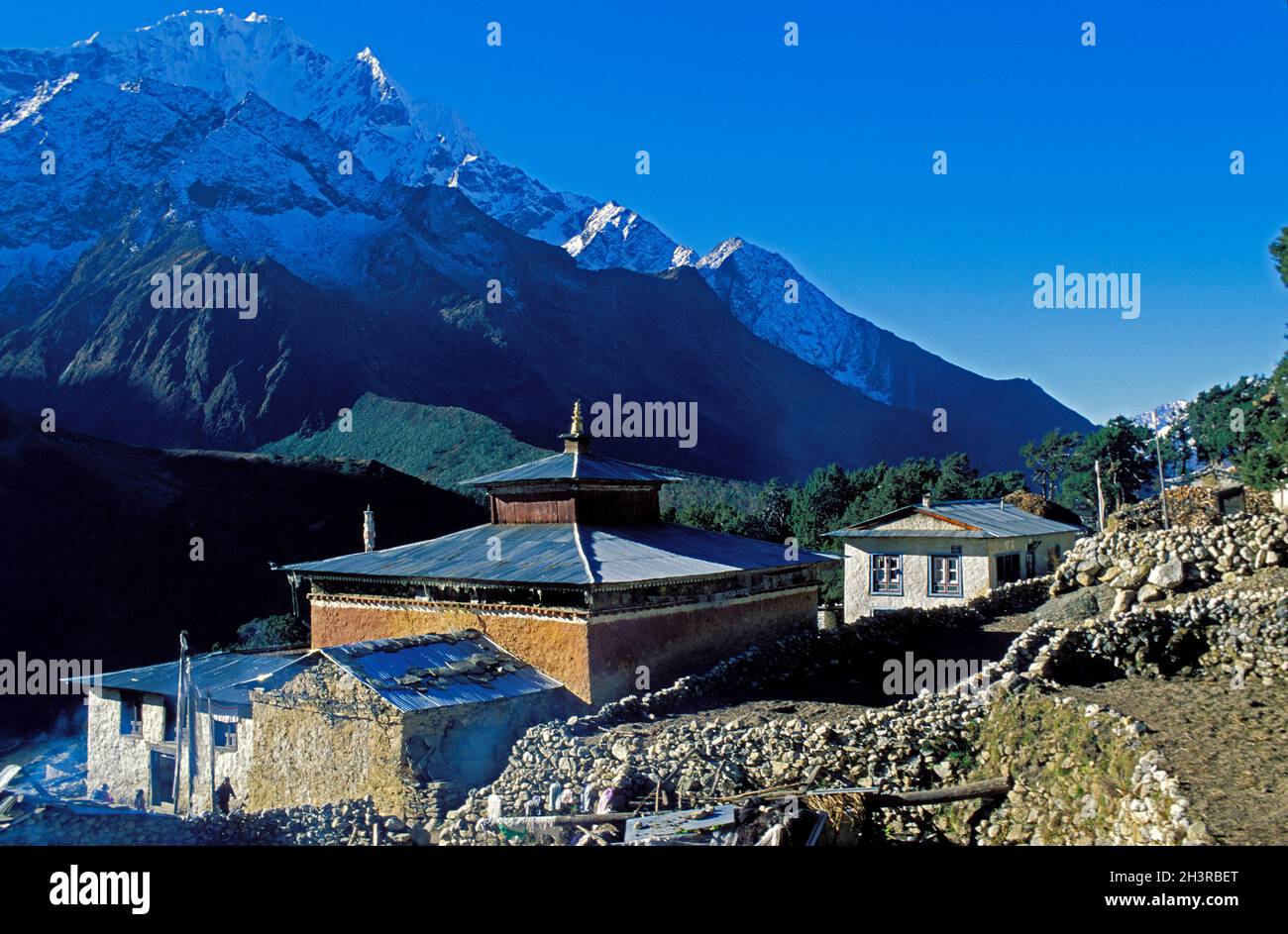 Nepal, Khumbu Region, Everest Zone, Pangboche Buddhist Monastery Stock ...