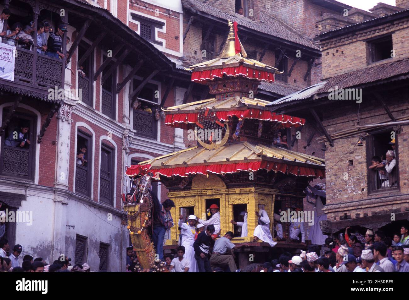 Nepal, Kathmandu Valley, Bhaktapur, Bisket Jatra Festival Stock Photo - Alamy