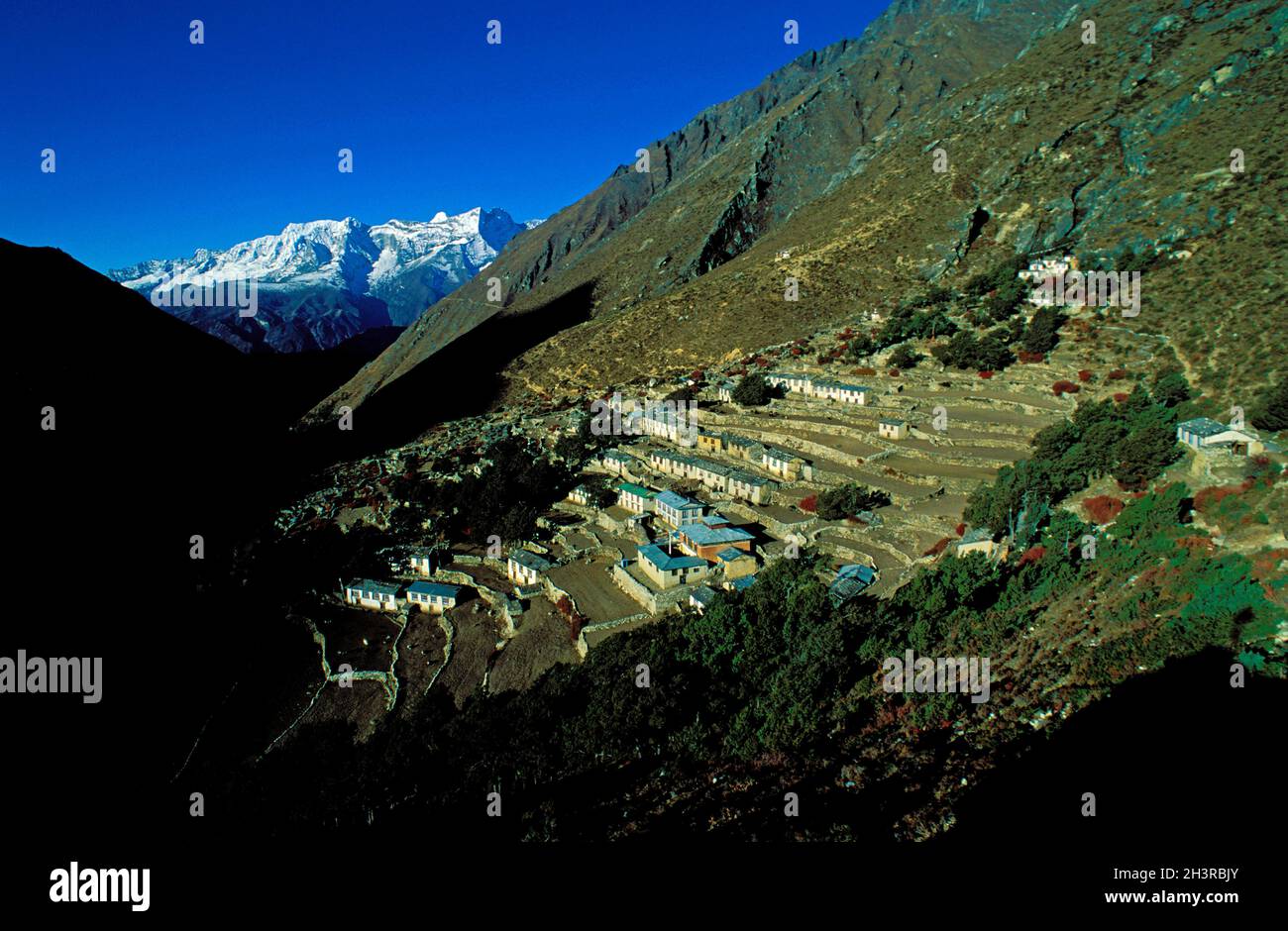 Nepal, Khumbu region, Everest region, Pangboche village at 4000m ...