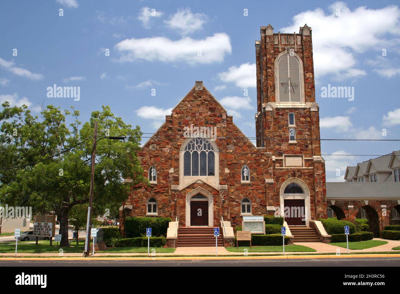 Small Rural Church With Blue Sky and Trees Stock Photo - Alamy