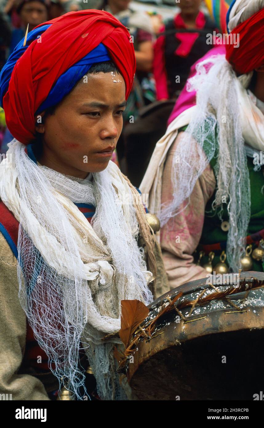 Nepal. Shaman pilgrinage of Gosainkund, Tamang ethnic group, shaman ...