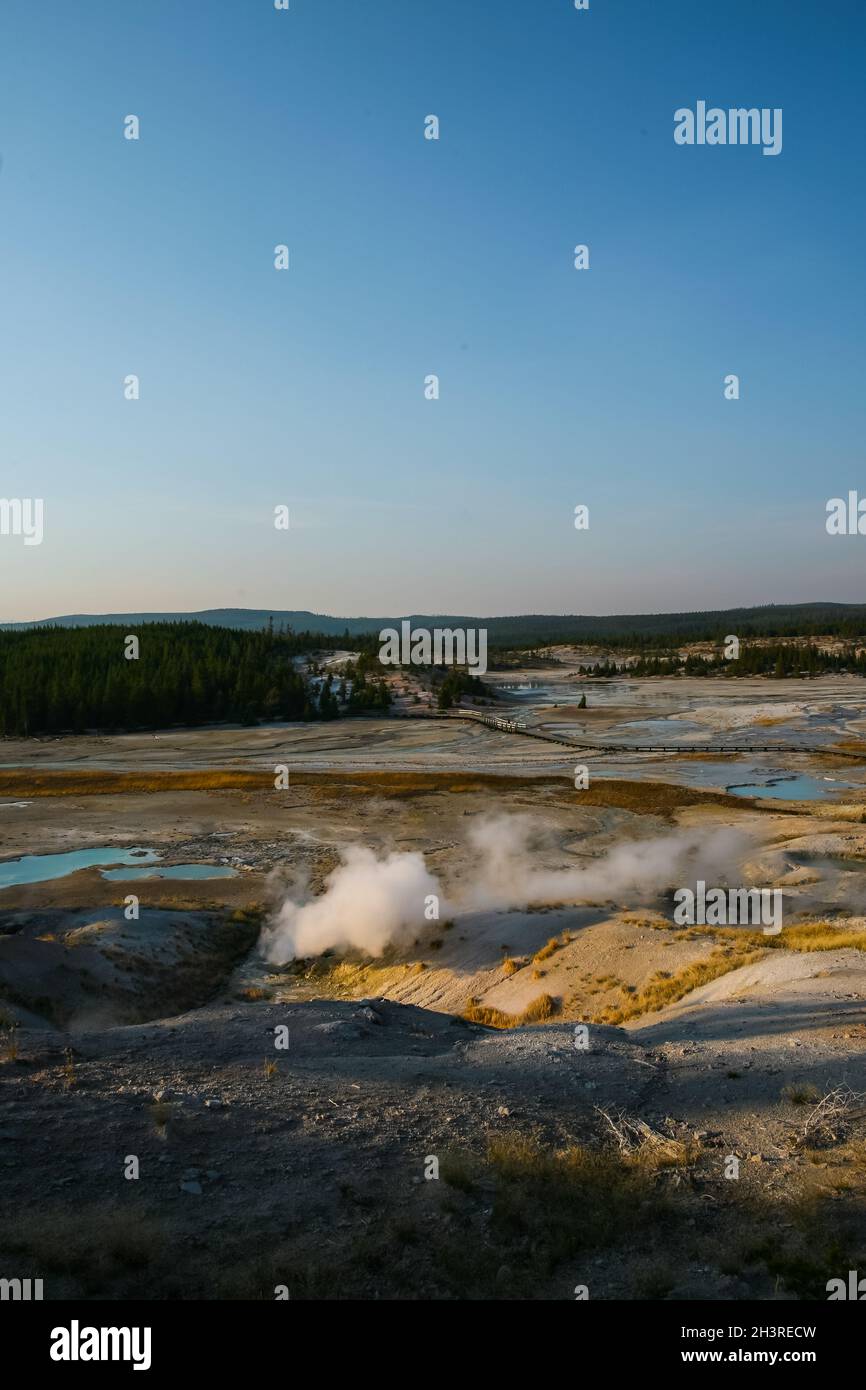 Landscapes of Yellowstone | Yellowstone landscape with famous fumaroles ...
