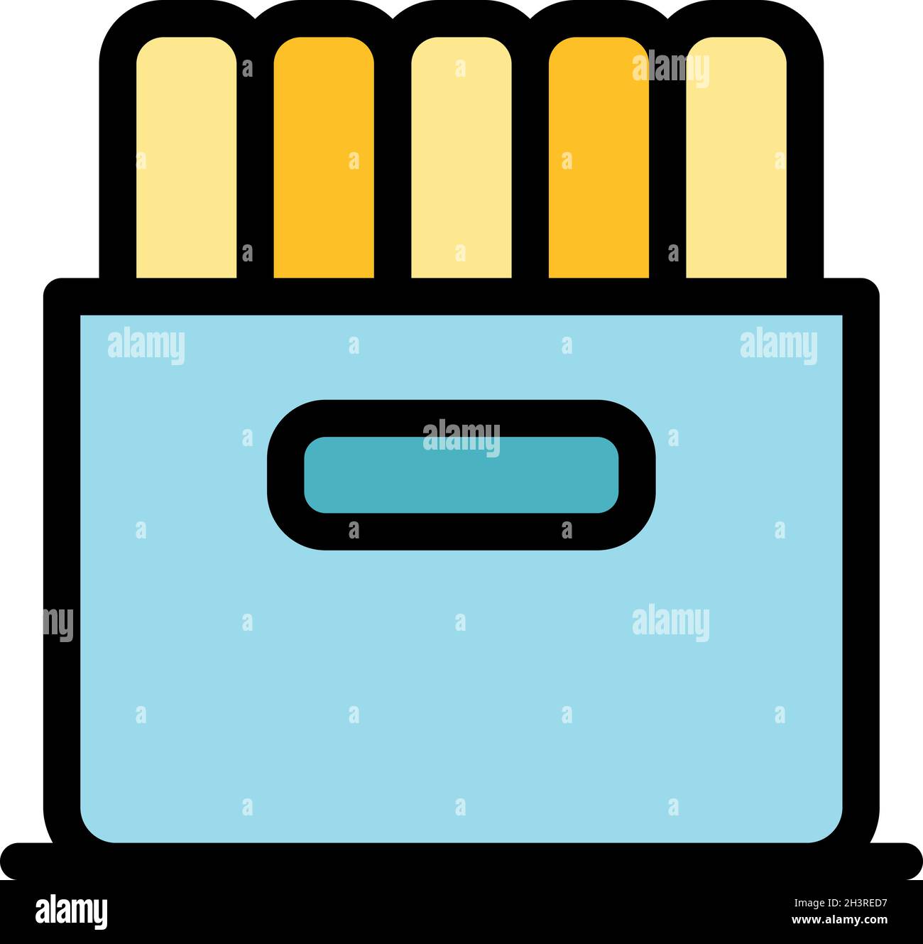 Files box icon. Outline files box vector icon color flat isolated Stock ...