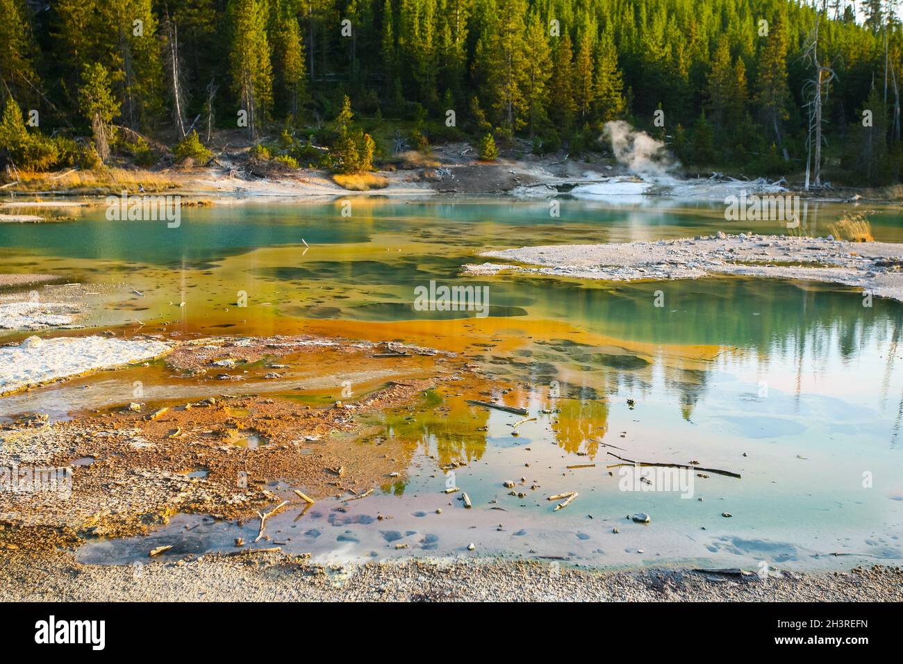 Landscapes of Yellowstone | Yellowstone panorama with famous fumaroles ...