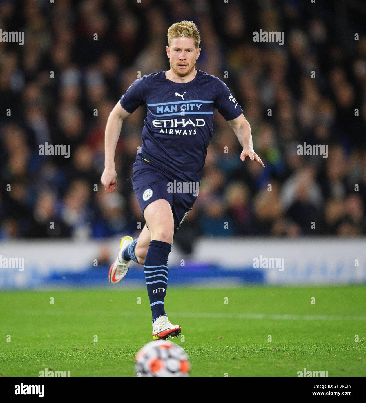 Manchester City's Kevin De Bruyne during the game at the Amex Stadium ...