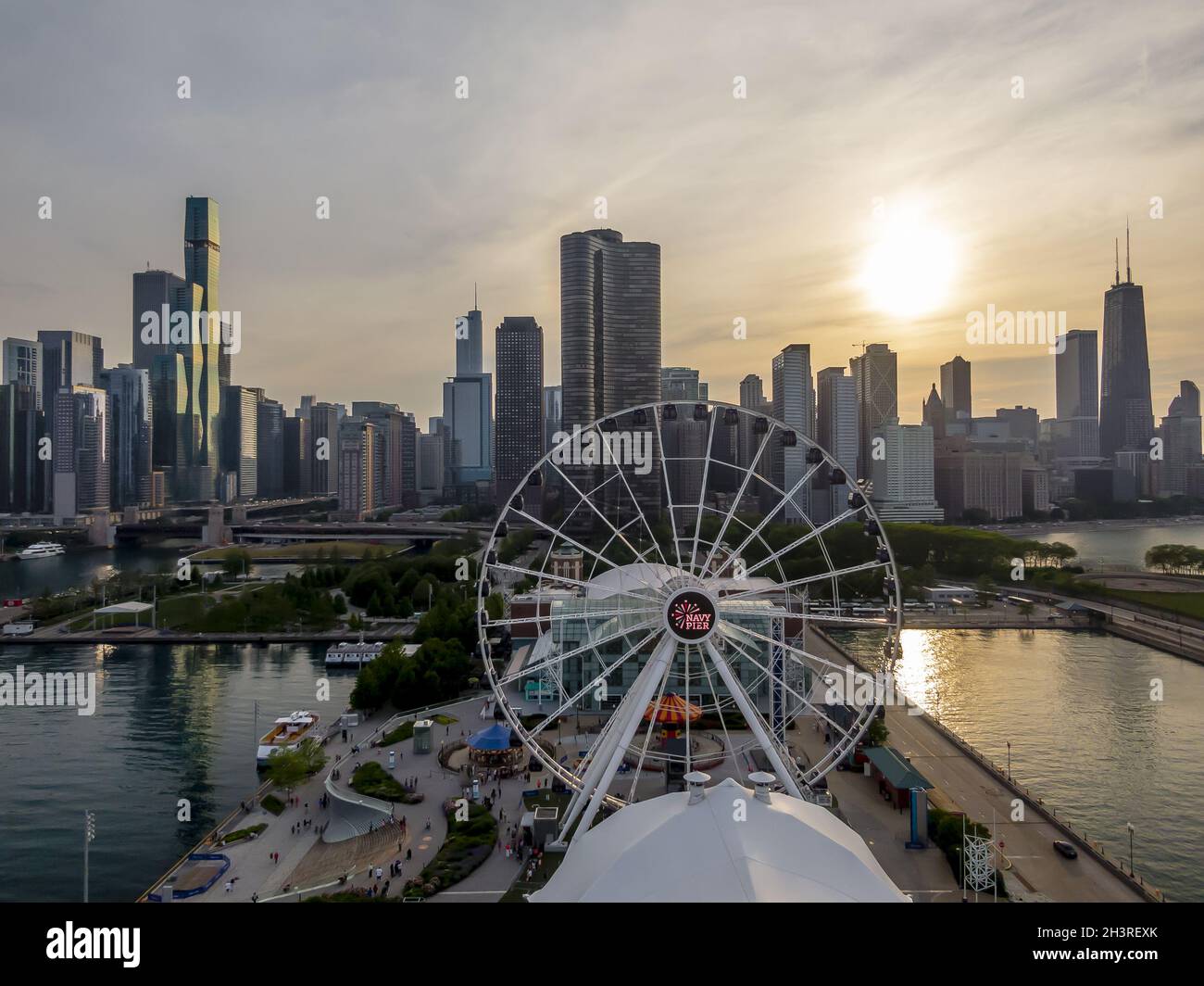 Aerial View Of Downtown Chicago Illinois Stock Photo - Alamy