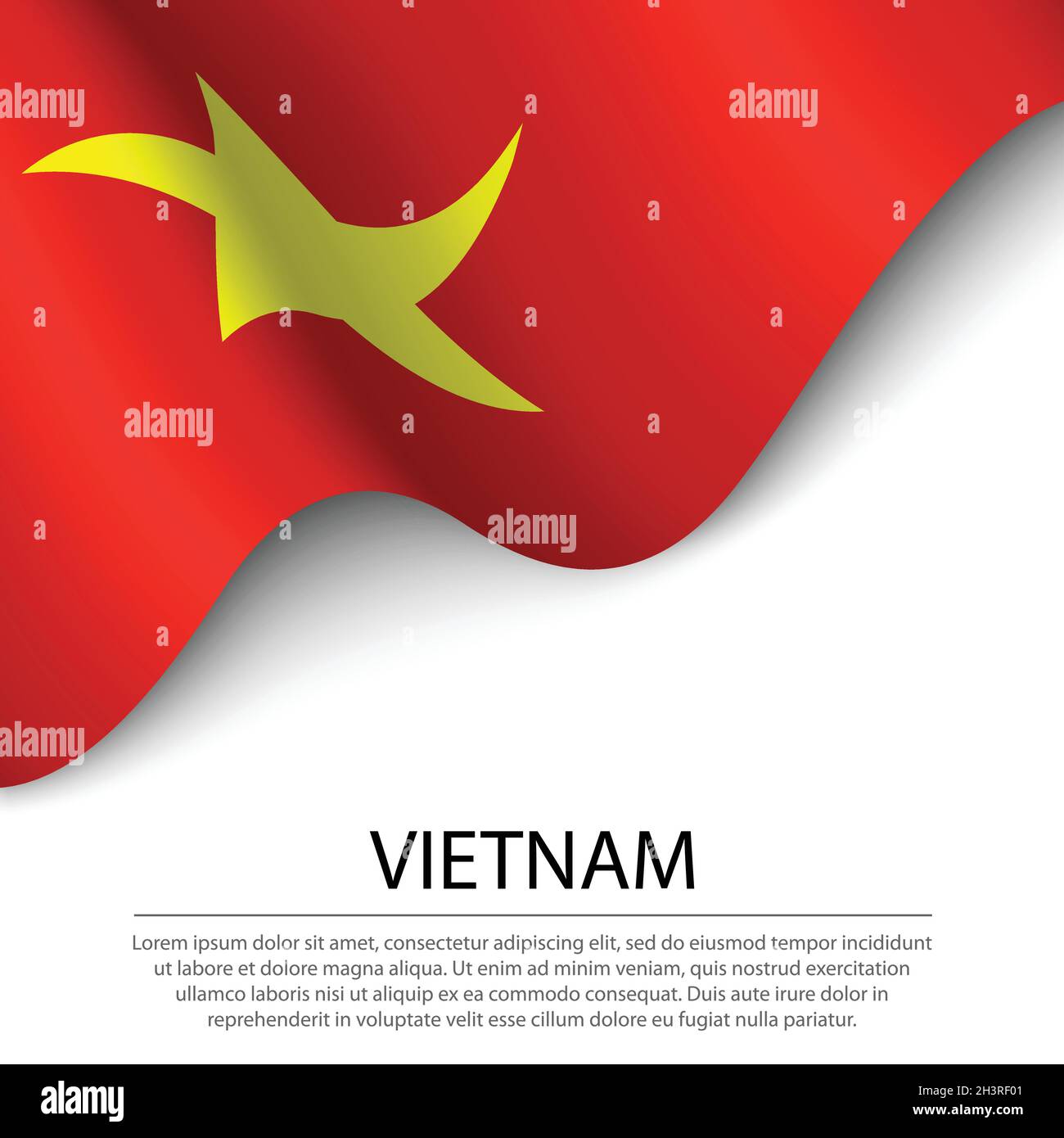 Waving flag of Vietnam on white background. Banner or ribbon vector ...