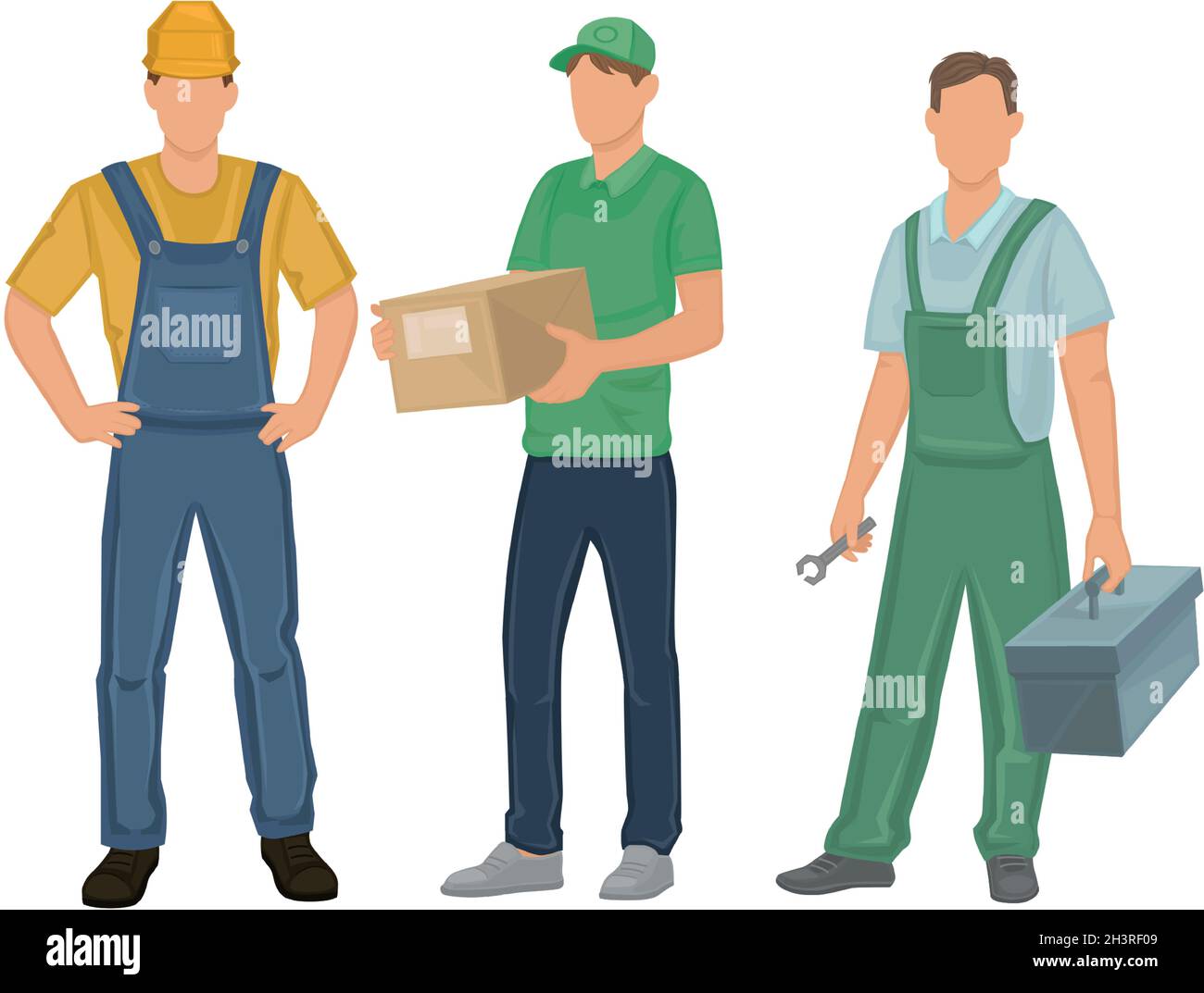 Group of people working professions on a white background - Vector ...