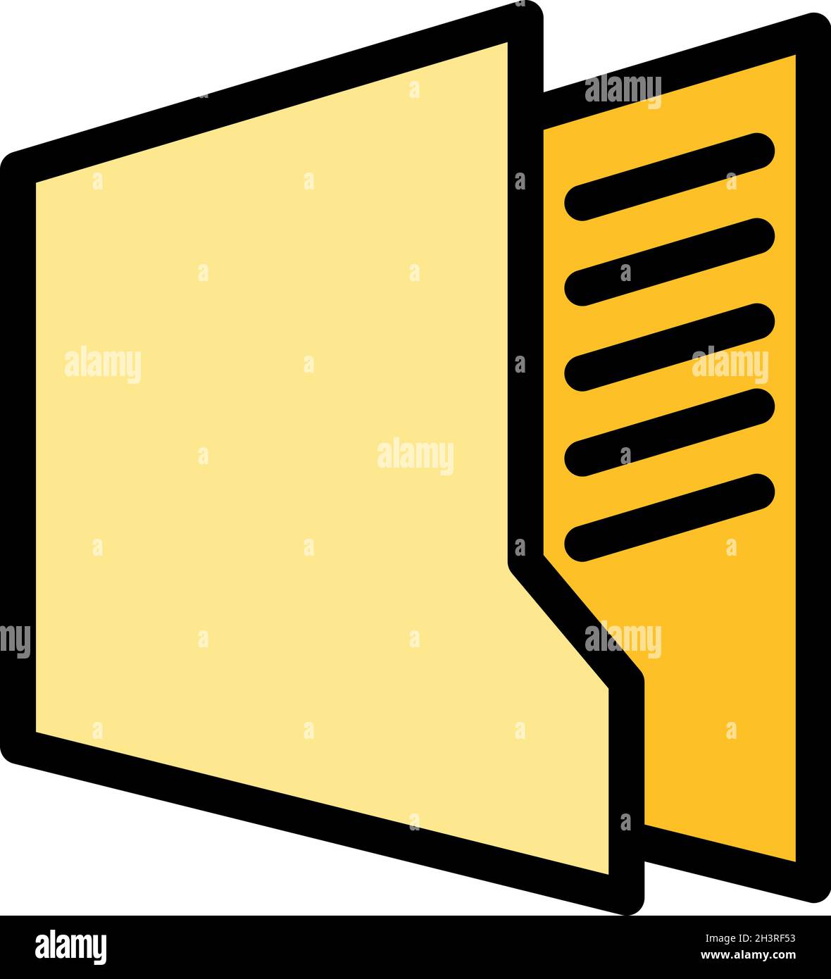 File folder icon. Outline file folder vector icon color flat isolated ...