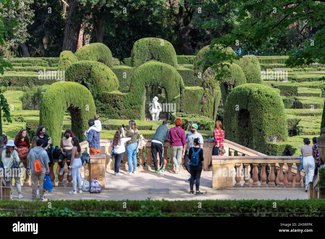 Barcelona, Spain : 2021 may 24 : People in Labyrinth in the Parque ...