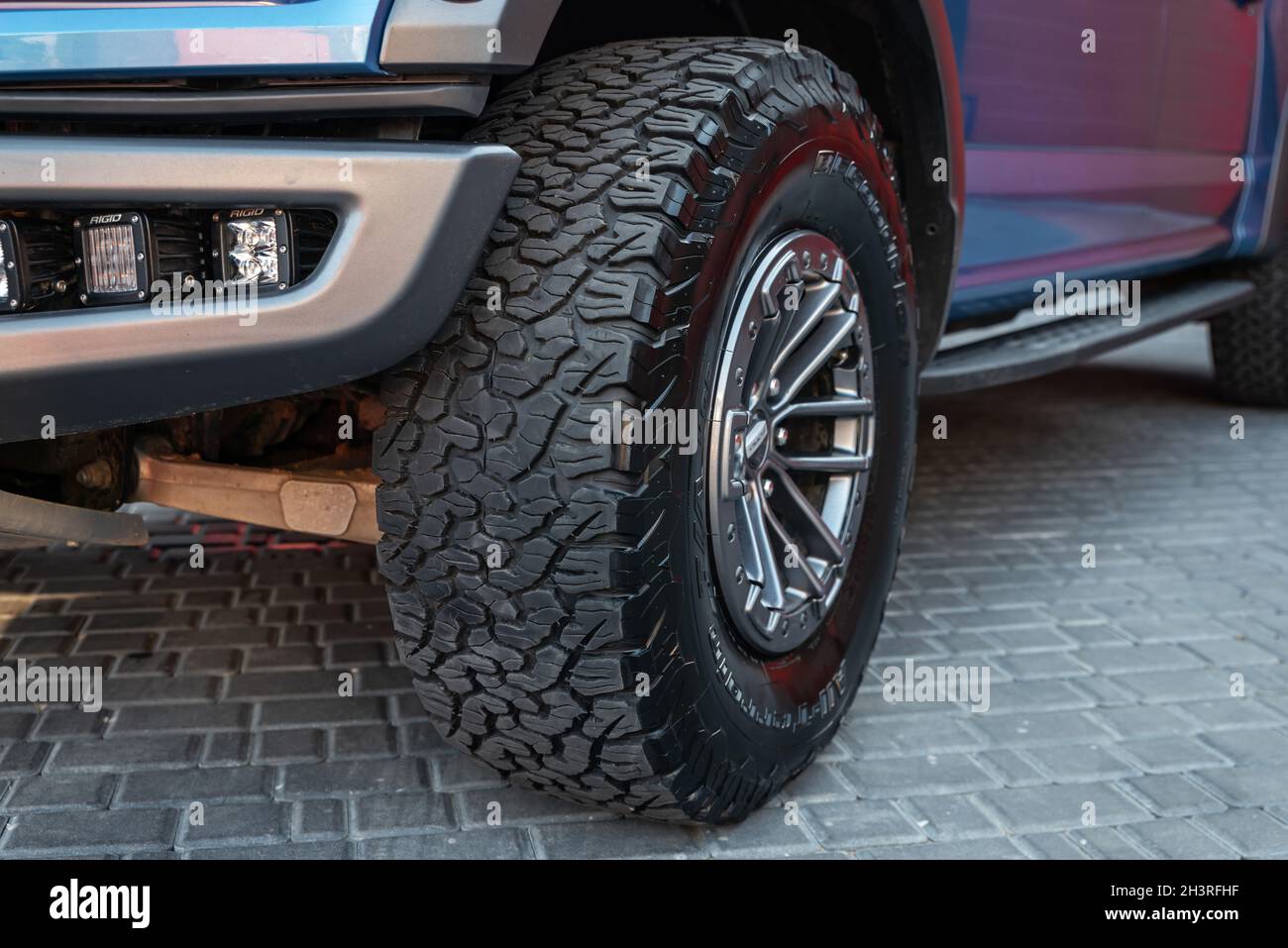 Ukraine, Odessa July 8 - 2021: New Ford Ranger Raptor blue color on the ...