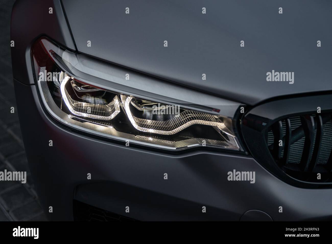 Ukraine, Odessa July 8 - 2021: Headlight of modern prestigious sports ...