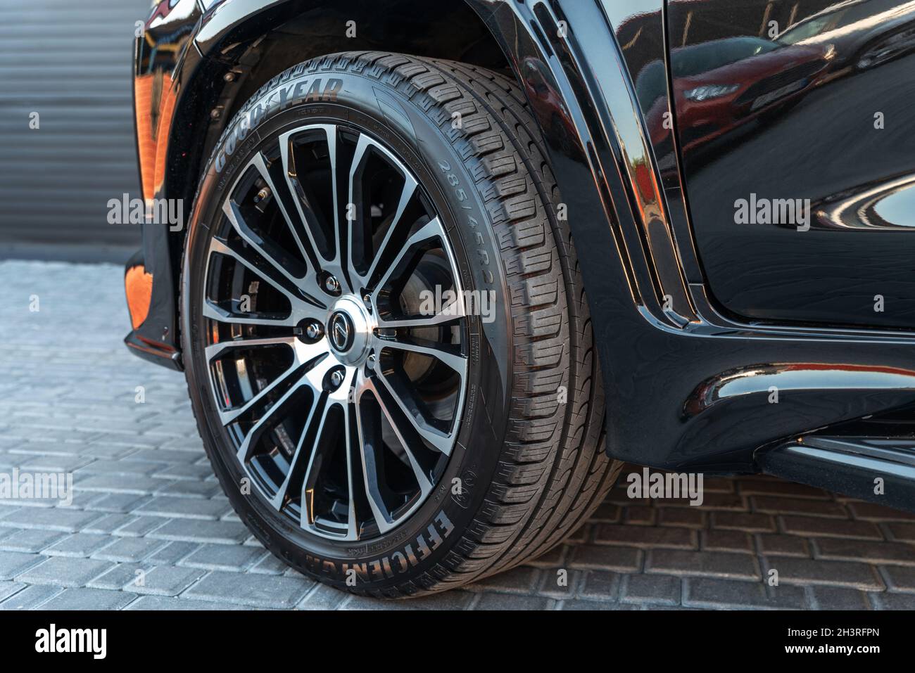 Ukraine, Odessa July 8 - 2021: Wheel with Good Year tire of a new ...