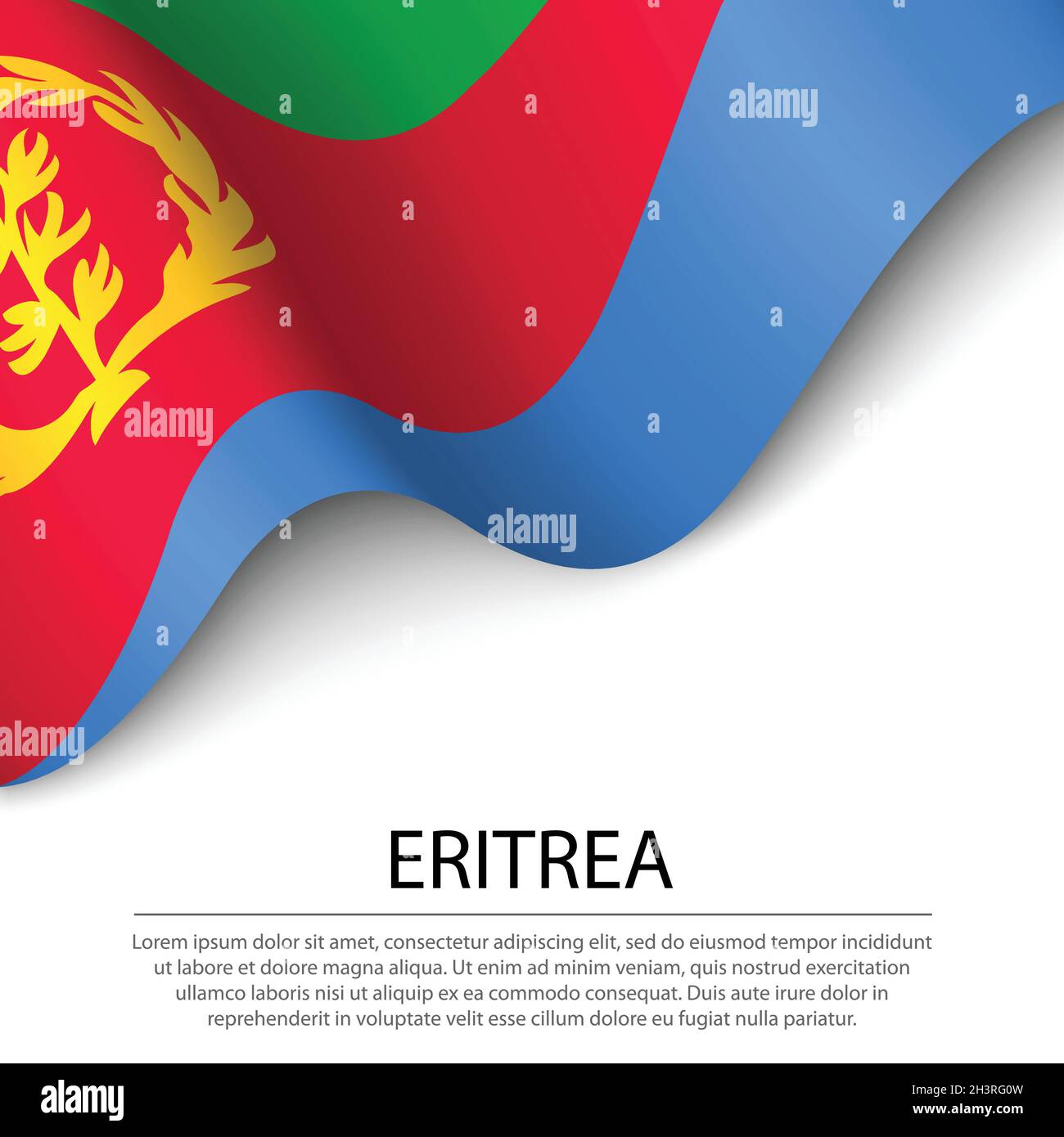 Waving flag of Eritrea on white background. Banner or ribbon vector ...