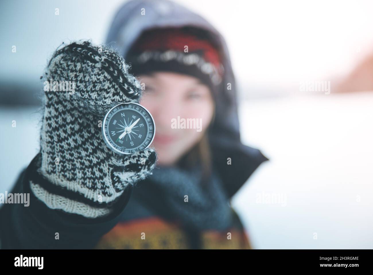 Orienteering compass girl hi-res stock photography and images - Alamy