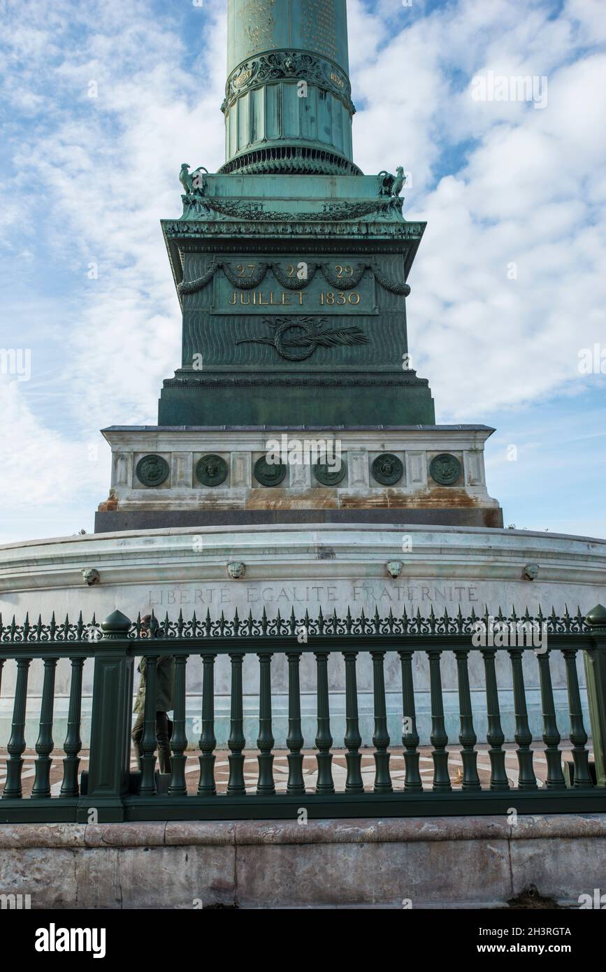 The July Column located in place de la Bastille Stock Photo - Alamy