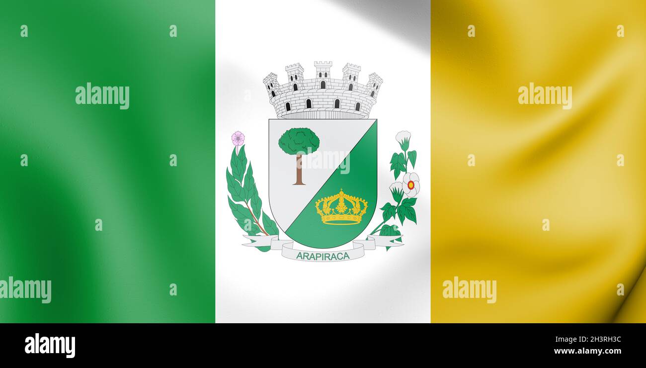 3D Flag of Arapiraca (Alagoas), Brazil. 3D Illustration Stock Photo - Alamy