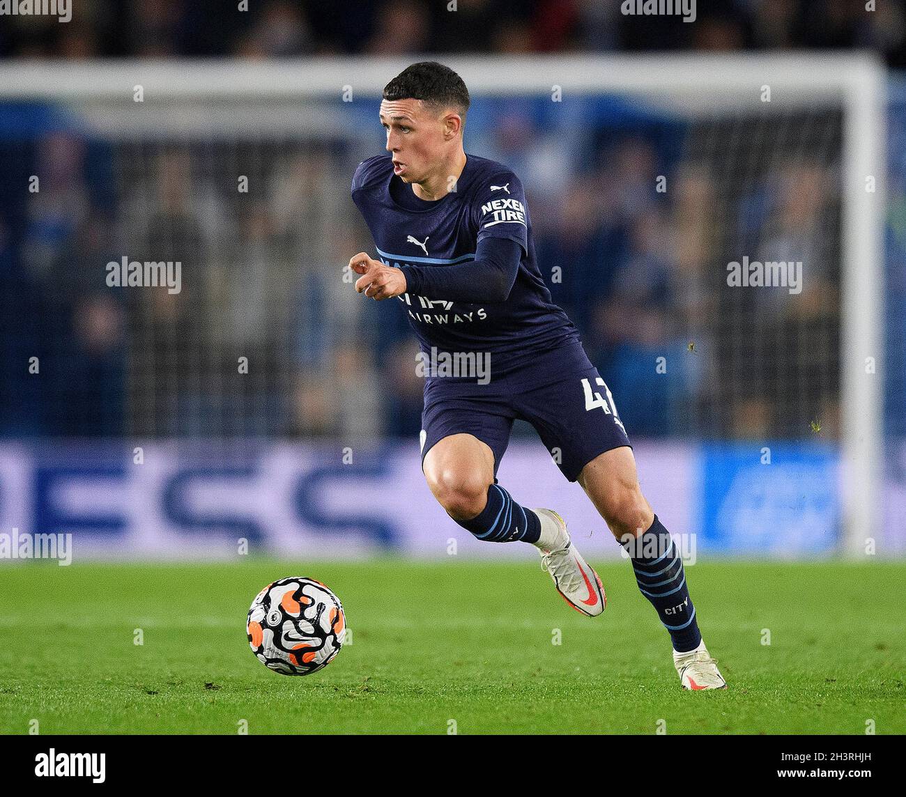 Manchester City's Phil Foden during the game at the Amex Stadium ...